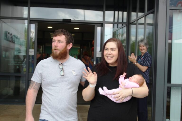 Mother and newborn daughter released from hospital 40 days after ...